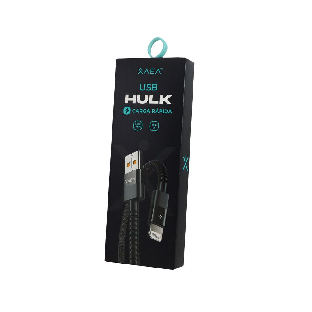 CABLE USB MODX-090 HULK LIGHTNING – XAEA – NEGRO – Only Formosa